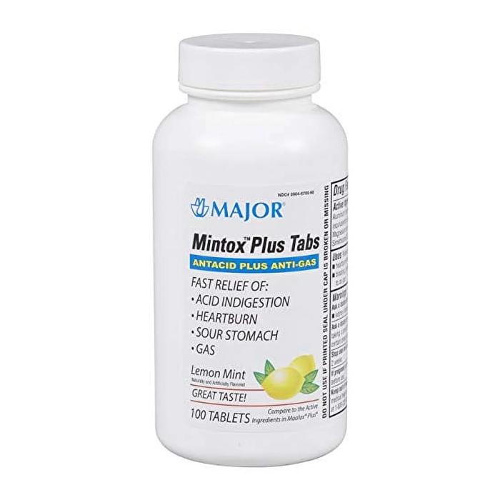 Major Mintox Lemon Mint Antacid Antigas - 100 Tablets — RMS PRODUCTS