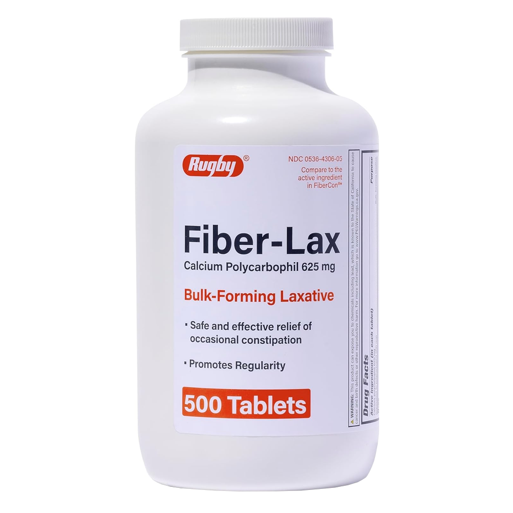Rugby Fiber-Lax Calcium Polycarbophil 625 mg – 500 Tablets | Bulk Fibe ...