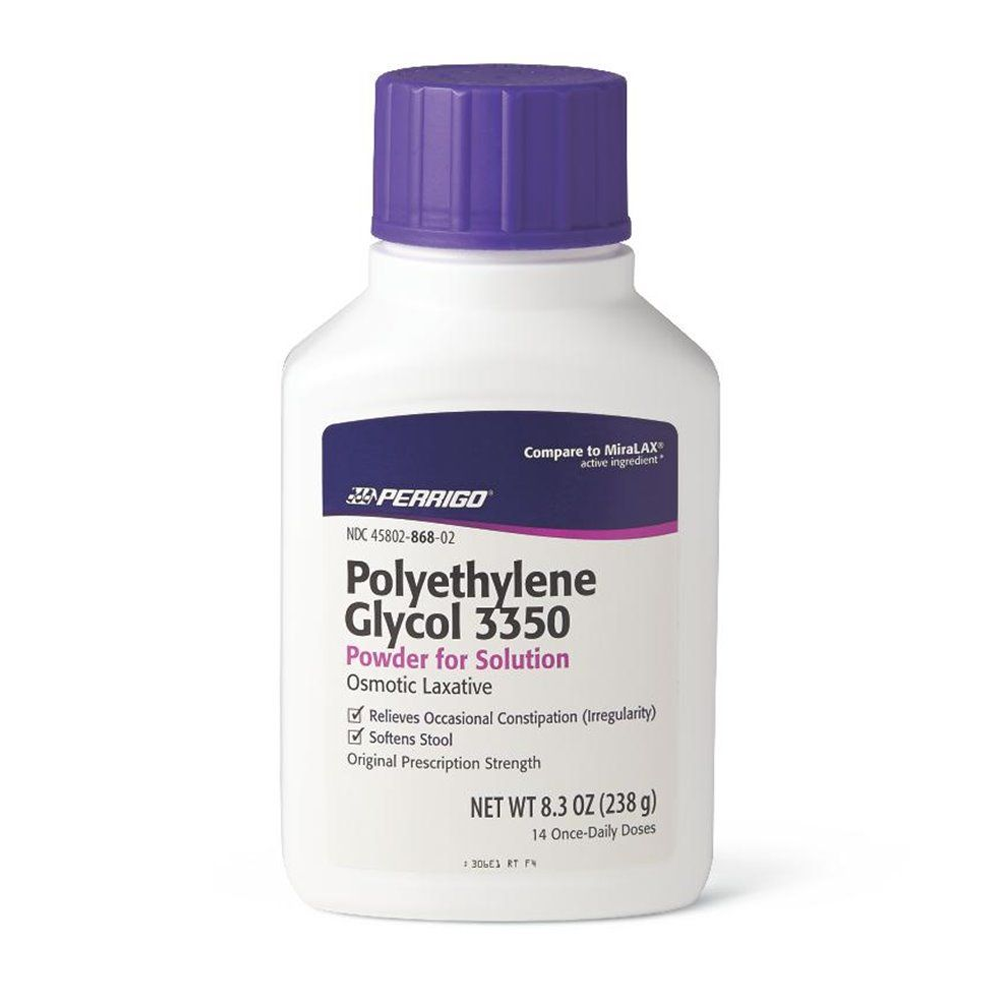 Perrigo PEG Polyethylene Glycol 3350 Osmotic Laxative Powder - 8.3 oz ...