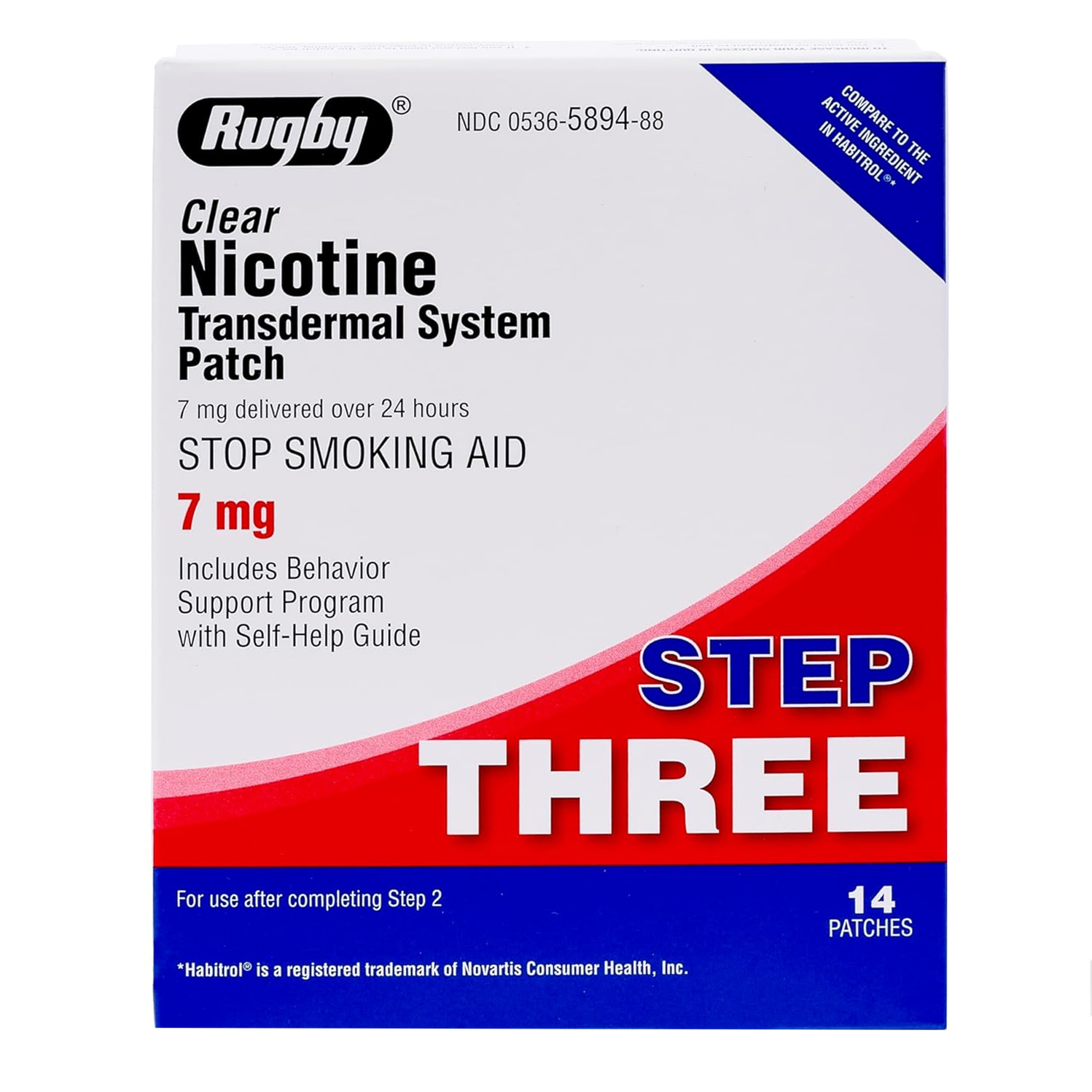 Rugby Clear Nicotine Transdermal System Patch 7mg – Step 3 – 14 Patche — RMS PRODUCTS