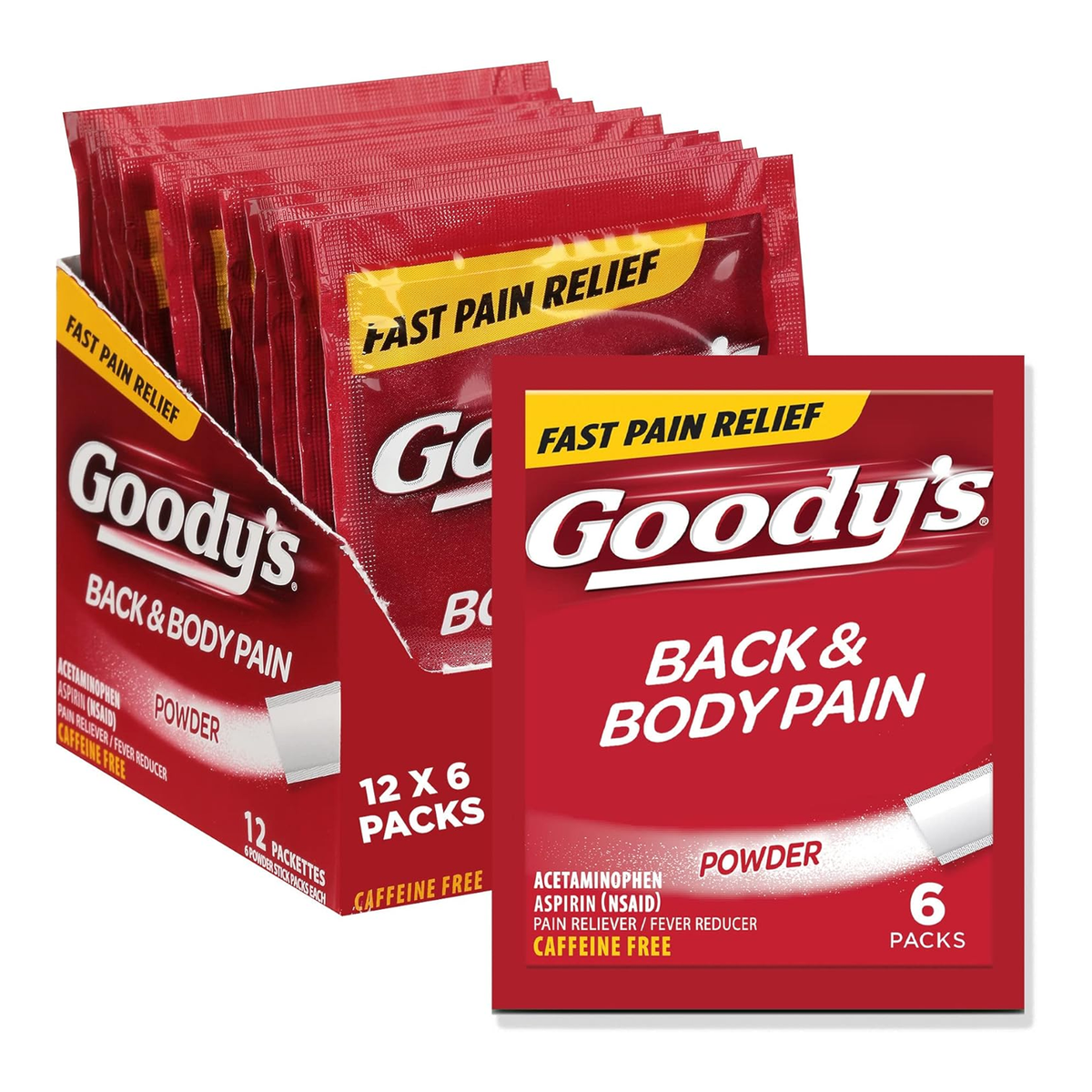 Goody's Back & Body Pain Relief Powder – Fast-Acting Relief (6 Powder ...