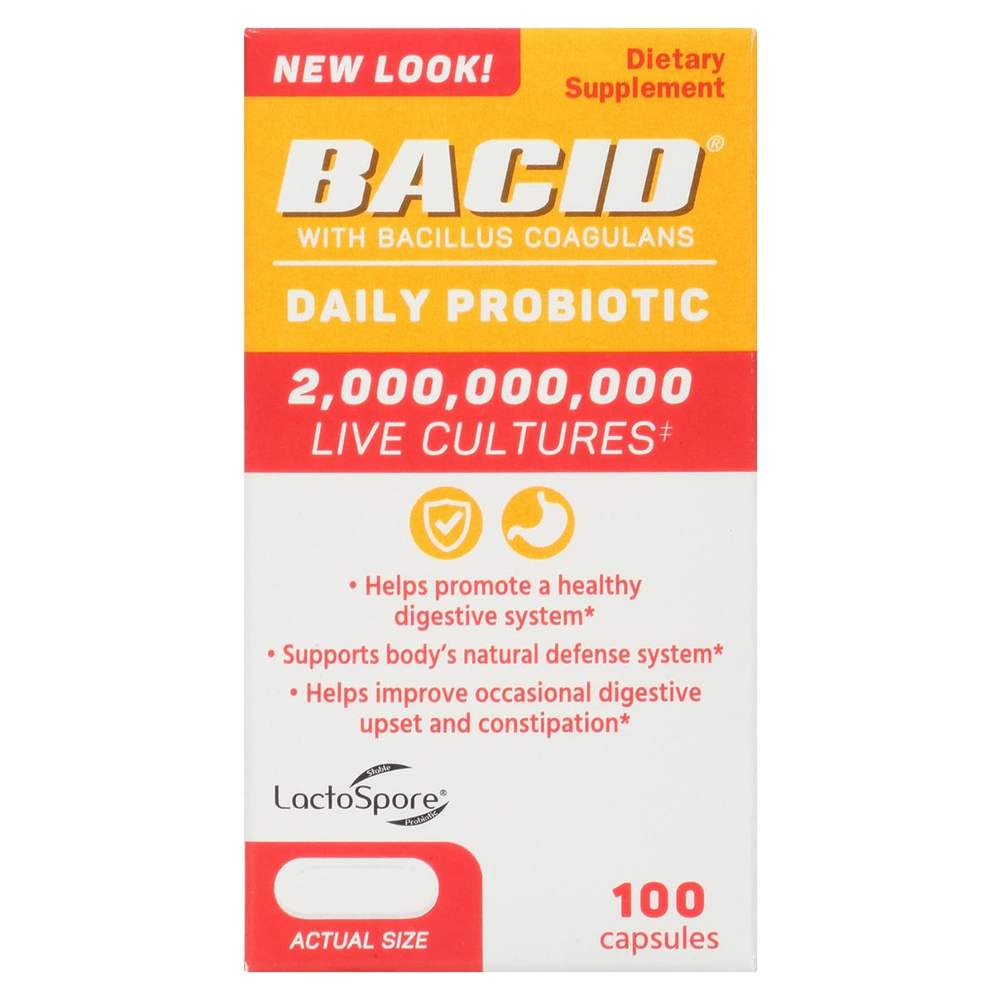 Bacid Daily Probiotic with Bacillus Coagulans – Dietary Supplement for ...