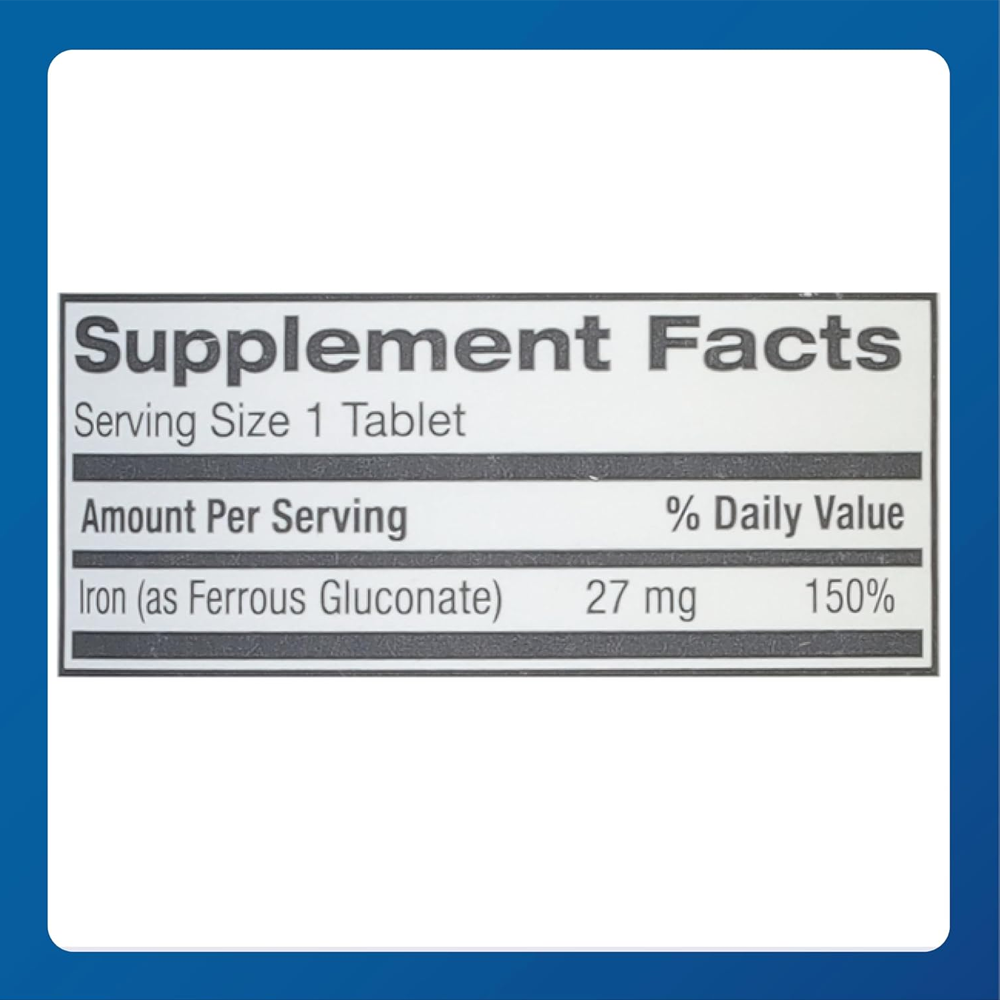Major Ferate Tablets Elemental Iron 27 mg â€“ 100 Tablets — Riverside ...
