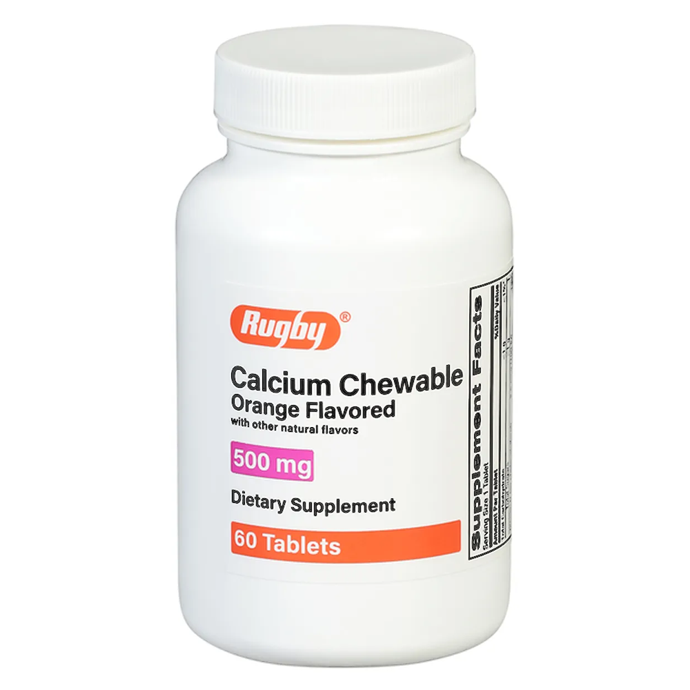 Rugby Calcium Chewable 500 mg – Orange Flavor – 60 Tablets — RMS PRODUCTS