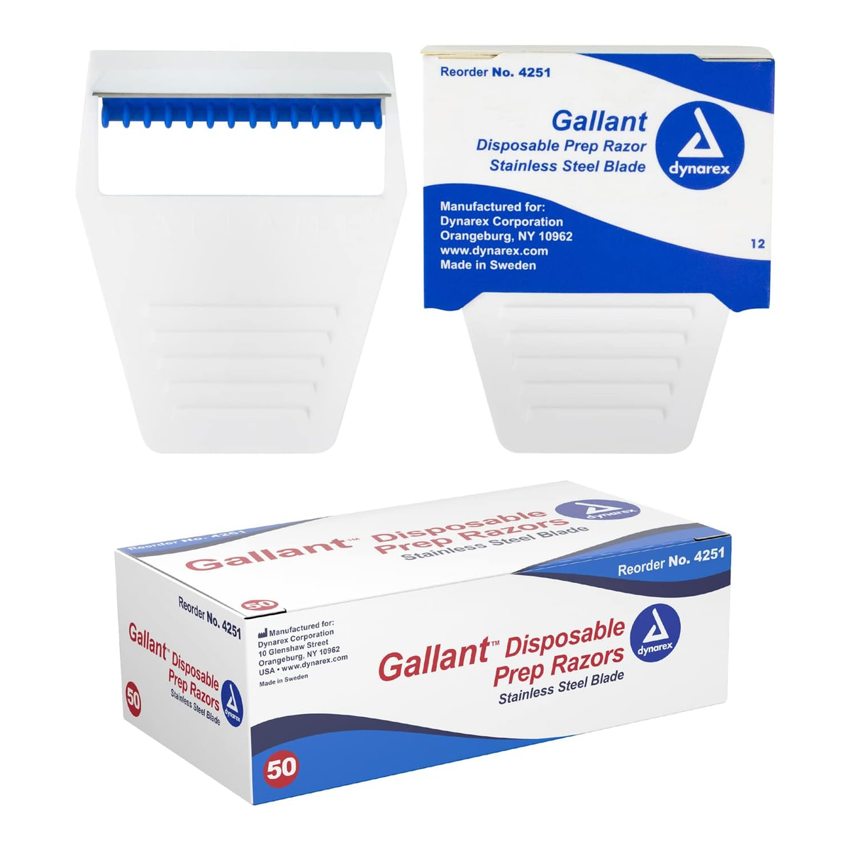 Dynarex Gallant Disposable Prep Razors – Box of 50 | Surgical & ECG Pr ...