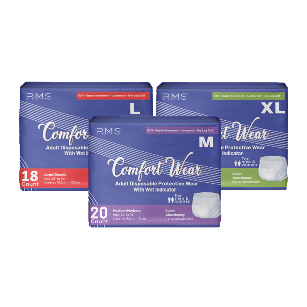 RMS BRANDS Comfort Wear Adult Disposable Protective Wear With Wet Indi ...