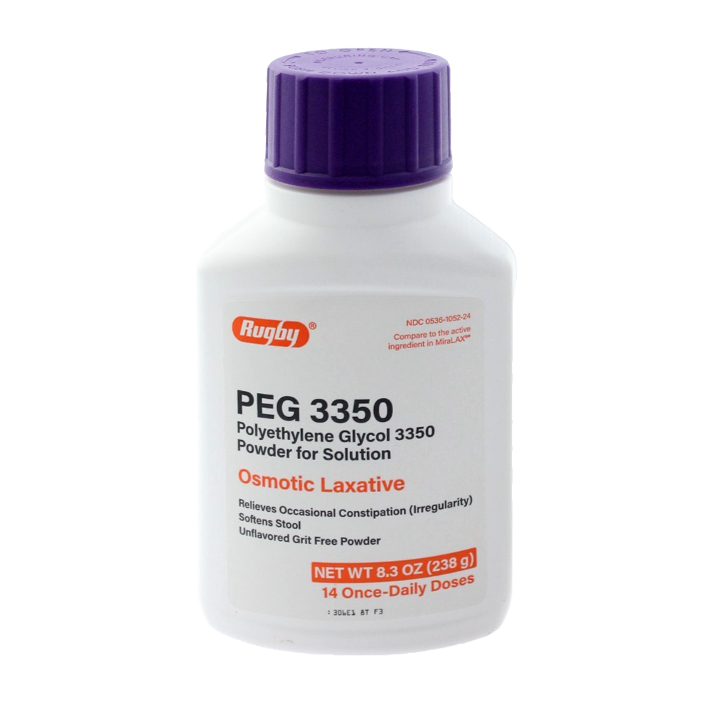 Rugby Polyethylene Glycol (PEG) 3350 Osmotic Laxative â€“ 8.3 oz ...