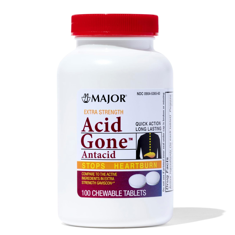 Major Extra Strength Acid Gone - 100 Chewable Tablets — Riverside ...
