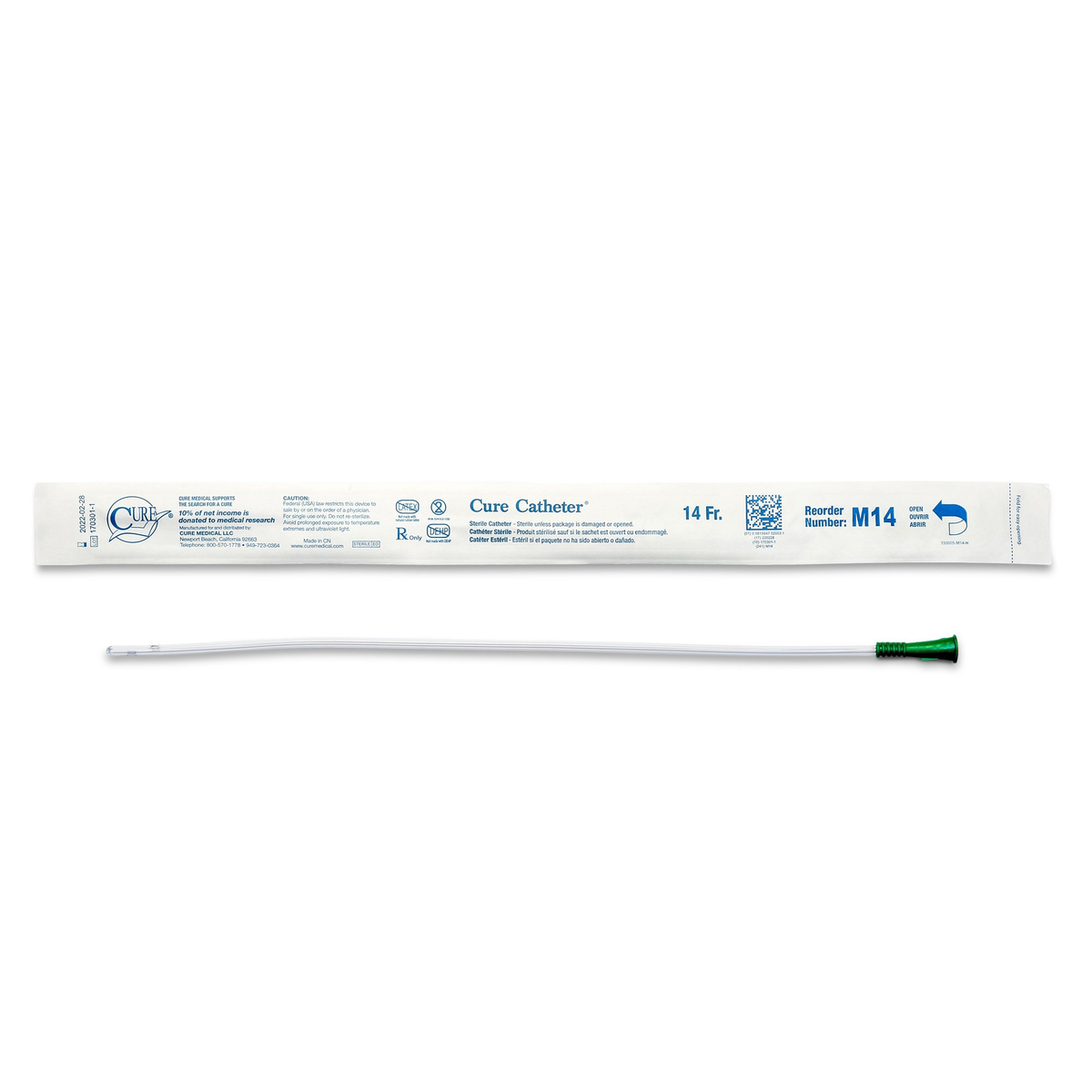 Convatec Cure Ultra™ Straight Intermittent Catheter – 14 Fr × 16″ (Mod ...