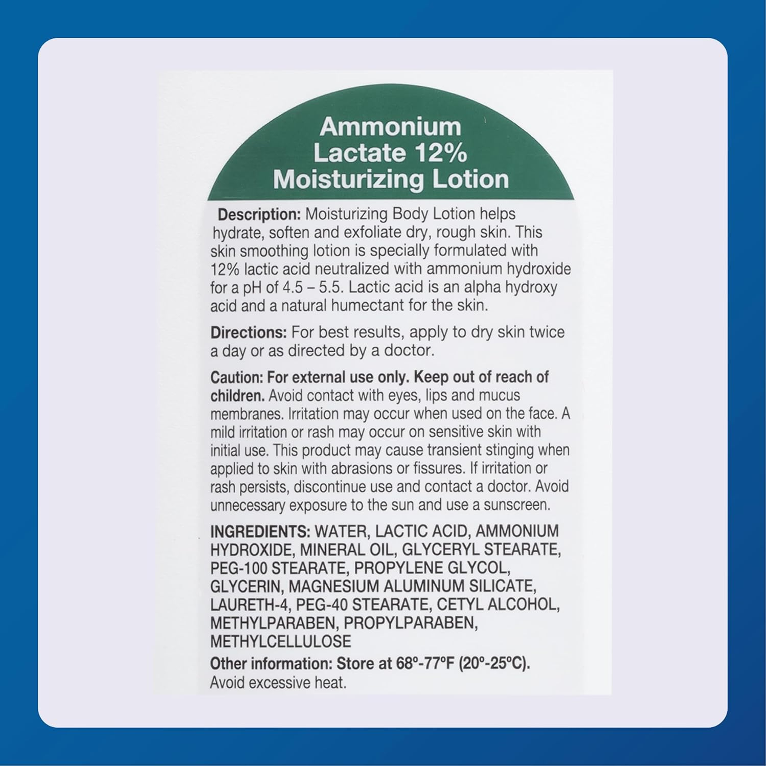 Major Pharmaceuticals Ammonium Lactate Lotion 12% – 14 oz | Dry Skin M ...