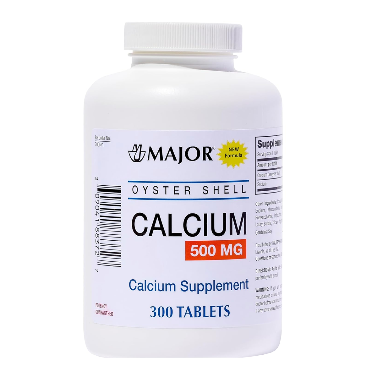 Major Calcium Oyster Shell 500 mg – 300 Tablets | Natural Calcium Supp ...