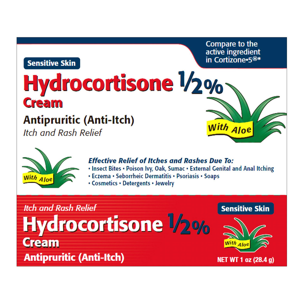 Hydrocortisone 0.5% Cream with Aloe – 1 oz | Anti-Itch Cream for Sensi ...