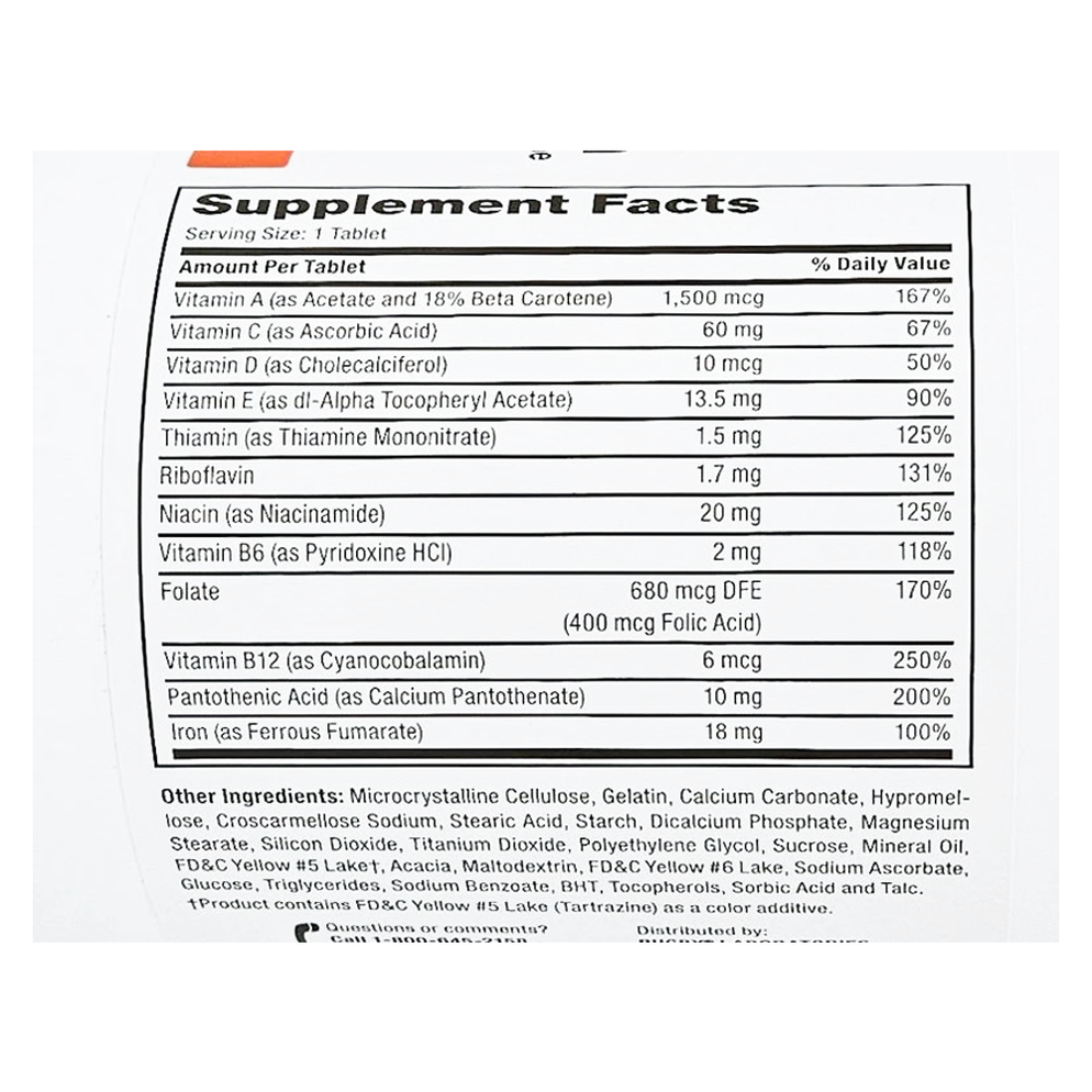 Rugby Tab-A-Vite Multivitamin with Iron & Beta-Carotene – 1000 Tablets ...